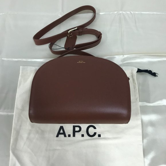 A.P.C. | Bags | Apc Red Brown Half Moon Shoulder Bag | Poshmark